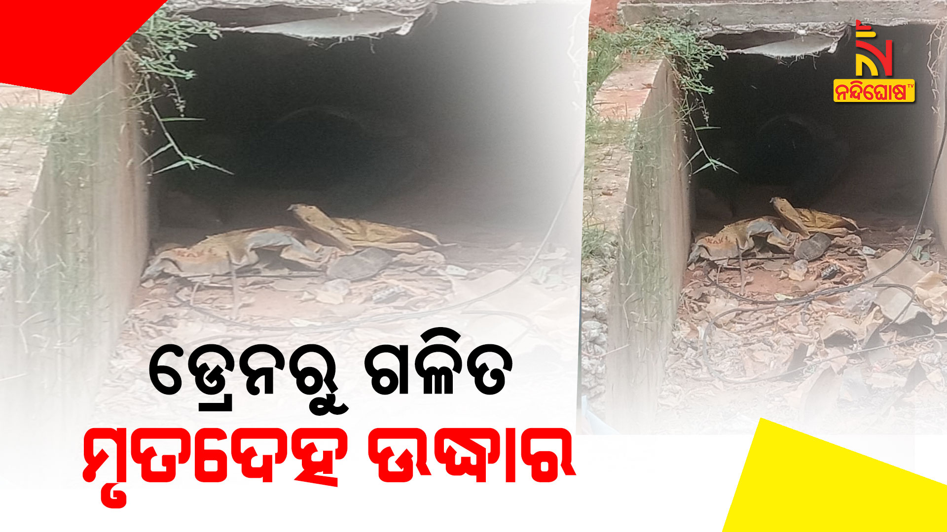 ଡ୍ରେନ୍ ଭିତରୁ ଉଦ୍ଧାର ହେଲା ଗଳିତ ମୃତଦେହ